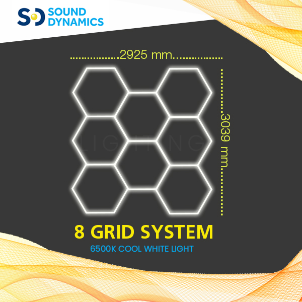 SD Hexagon Lighting 8 Grid System - Cool White - Sound Dynamics