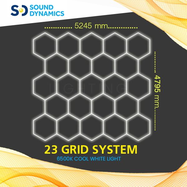 SD Hexagon Lighting 23 Grid System – Cool White - Sound Dynamics