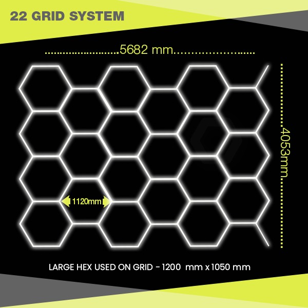 SD Hexagon Lighting 22 Grid System – Cool White - Sound Dynamics