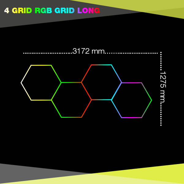 SD Hexagon Lighting RGB 4 Grid Long System - Sound Dynamics