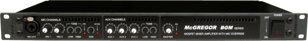 McGregor BGM100 100w 1u Rack Mount Mixer Amplifier - Sound Dynamics